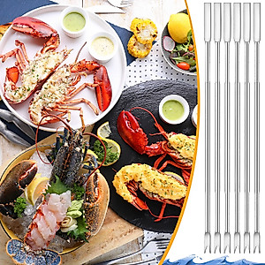 Yaomiao Stainless Steel Seafood Forks Set Silver 6.8 Inch Crab Forks Seafood Tools Crab Legs Utensils Seafood Picks for Eating Lobster Crab Leg Shrimp(40 Pcs)