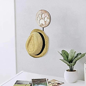 dwellington Vintage Style Dog Paw Wall Mounted Coat Rack Rustic Farmhouse Leash Holder Wall Hanging Hooks