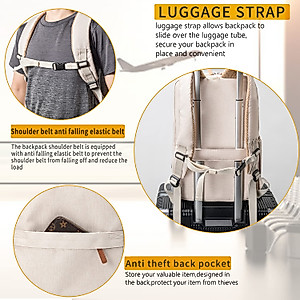 NOBLEMAN Business Smart Backpack Waterproof Laptop Backpack Travel Durable Daypack (beige)