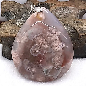 DUOVEKT Natural Cherry Agate Pendant Jewelry For Women Men 53x44x12mm Beads Lucky Crystal Stone Sliver Gemstone AAAAA