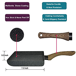 IBBM I WILL BE YOUR BEST MEMORY Tamagoyaki Japanese Omelette Pan/Egg Pan - Non-stick Coating - Rectangle Frying Pan Mini Frying Pan – Grey