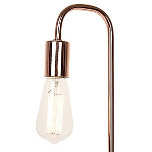 Catalina 20458-001 Modern Minimalist Sleek Faux Marble Table Lamp, 19", Rose Gold