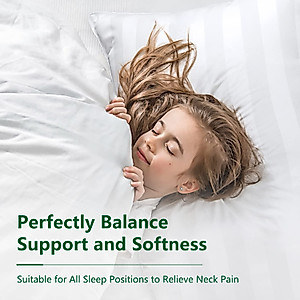 COZSINOOR Queen Size Cooling Bed Pillows for Sleeping: Hotel Quality, Set of 2 - Down Alternative Microfiber Filled for Back, Stomach, Side Sleepers, Breathable, and Skin-Friendly