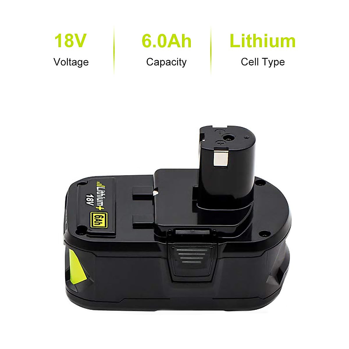 EOHJAR Ryobi battery 18V 6.0Ah 2Pack Replacement Battery for Ryobi 18Volt Cordless Power Tools Lithium-Ion Battery P102 P103 P105 P107 P108 P109 for Ryobi ONE+ Cordless Drill Tool (2Pack)
