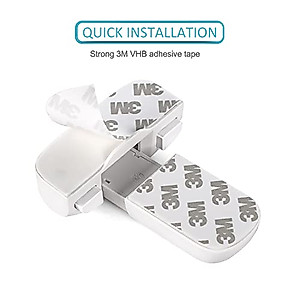 2 Pack Child Proof Fridge Lock, Refrigerator Fridge Freezer Door Latch to Keep Closed, Refrigerator Door Lock for Toddlers and Aging Seals, Easy to Install and No Unsightly Straps Required (White)