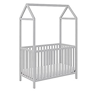 Little Seeds Rowan Valley Skyler 3-in-1 Convertible Crib with Canopy, Dove Gray