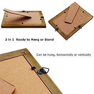 Yokoke 4x6 Inch Rustic Picture Frames - Farmhouse Distressed Frames 100% Reclaimed Wood Photo Frames for Tabletop or Wall Mounting - Vertical & Horizontal - Home Office Gallery Decor - 3 Pack