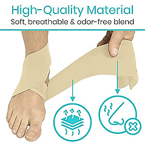 Vive Ankle Wrap (2 Pack) - Strap Heel Brace Stabilizer For Sprained Foot - Breathable, Soft, Firm Compression Sport Sleeve For Swelling - Adjustable Nonslip Elastic Support For Tendonitis (Women, Men)