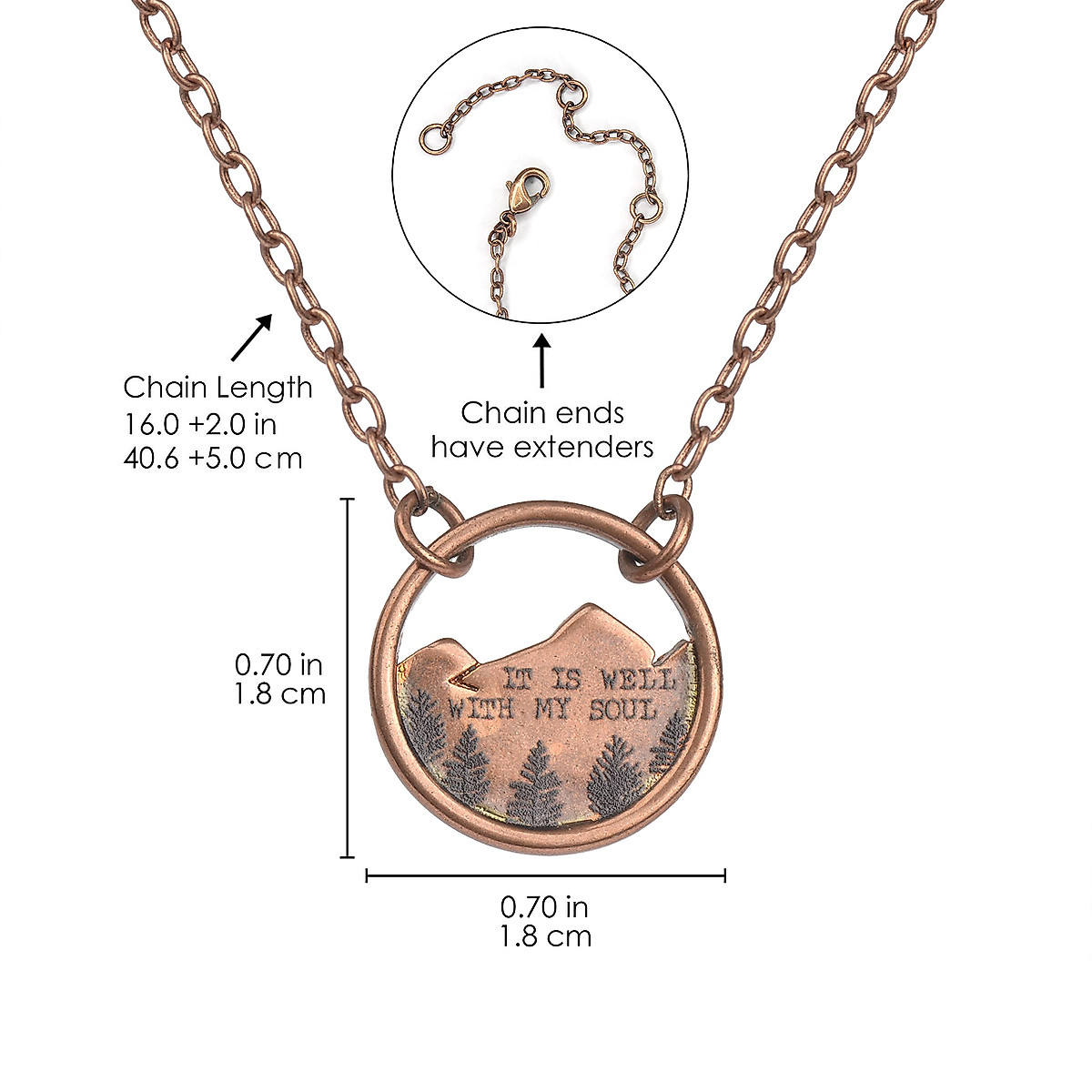 Lauren-Spencer Mountain Necklace for Women Mountain Range Necklace Forest Tree Mountain Pendant Necklace Nature Jewelry Gift for Skiers Hikers Climbers Nature Lovers (Rose Gold Forest Mountain)