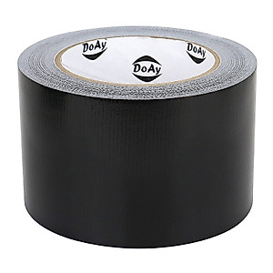 DOAY Black Duct Tape 3 Inches x 30 Yards - Heavy Duty, Upgraded to 9-Mil Thickness, Bright Color, Waterproof, Easy to Tear - Great for DIY, Repairs, Industrial, Professional Use, Indoor & Outdoor Use