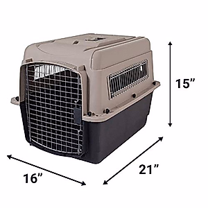 Petmate Ultra Vari Dog Kennel for Small Dogs (Durable, Heavy Duty Dog Travel Crate, Made with Recycled Materials, 21 in. Long) up to 15 lbs, Made in USA
