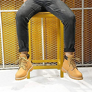 BOIWANMA Work Boots for Men, Steel Toe Leather Safety Boots, Oil, Slip and Heat Resistant Heavy Duty Wide Industrial & Construction Boots, US 12