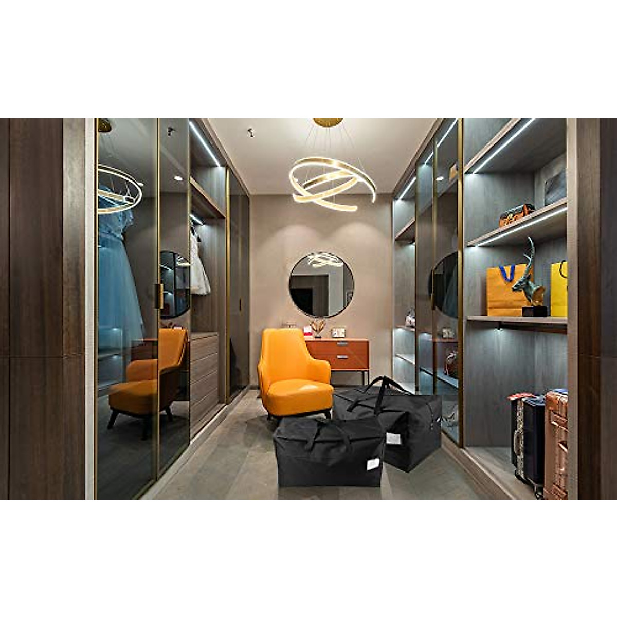 AMJ 100L Large Storage Bag for Comforters, Blankets, Clothes, Quilts and Towels, Better and Sturdy Organizer Bag, Thick Ultra Size Under Bed Storage, Moisture Proof, Blue