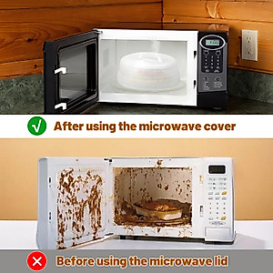 Microwave Splatter Cover, 11.8" Foldable Silicone Clear Microwave Plate Cover With Water Steamer, Vent And Handle, Dishwasher-Safe, Microwave Lid Cover And Splatter Guard, Microwave Cover For Food