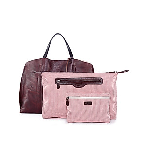 OLD TREND Genuine Leather Forest Island Tote | Spacious Handbag with Removable Inner Pouches (Rusty Red)