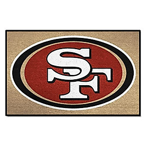 FANMATS 28811 San Francisco 49ers Starter Mat Accent Rug - 19in. x 30in. | Sports Fan Home Decor Rug and Tailgating Mat - 49ers Primary Logo, Gold