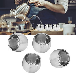 4Pcs Stainless Steel Coffee Cup, Coffee Mugs Camping Cup Double Walled Insulated Coffee Mug Reusable Metal Espresso Cup Mug Tea Cups