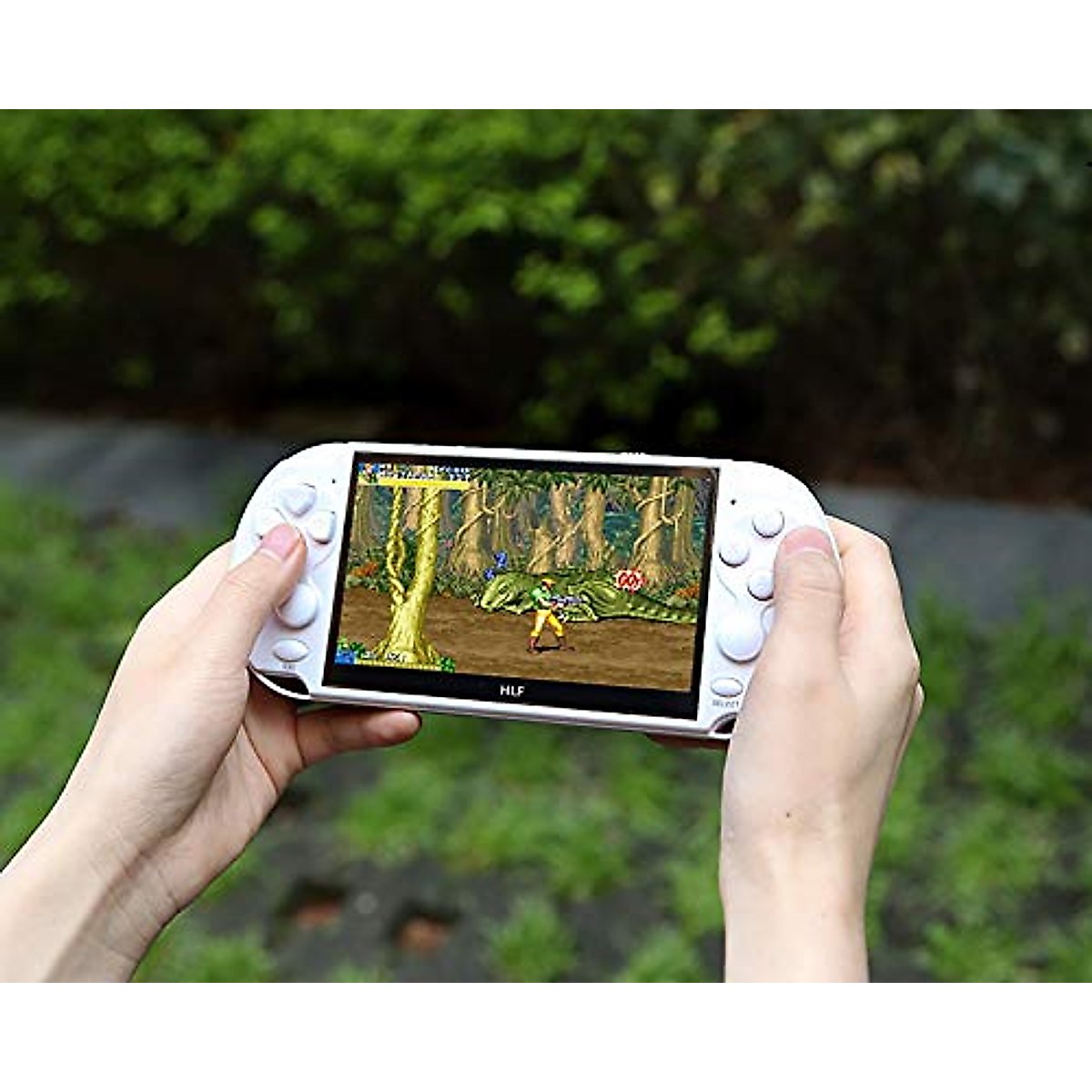 5.1 inch Multi-Function Retro Game Console Handheld Game Console 7700 Games Support Arcade/CPS/fc/SFC/gba/gbc/gb/sega Emulator Games can be archived with Rechargeable Lithium Battery (White)