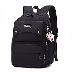 Solid Color Middle School Student School Bag Outdoor Travel Backpack Teen Girl Casual Backpack