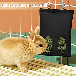 GOCOHHI 2 Pcs Guinea Pig Hay Feeder Bag, Rabbit Hay Feeder, 2 Holes Capacity Hay Holder, 600D Oxford Fabric Hay Bag for Rabbit Guinea Pig Chinchilla Hamsters Small Pets Animal