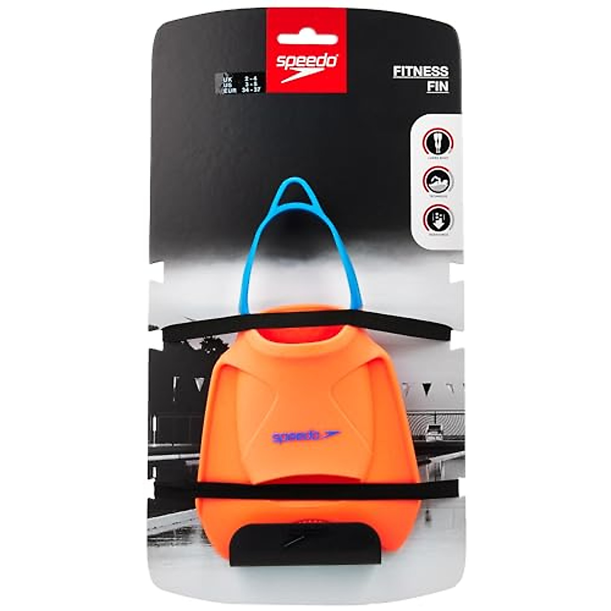 Speedo Unisex's Biofuse Fitness Fin, Fluro Tangerine/Pool Blue/Blue Flame, S