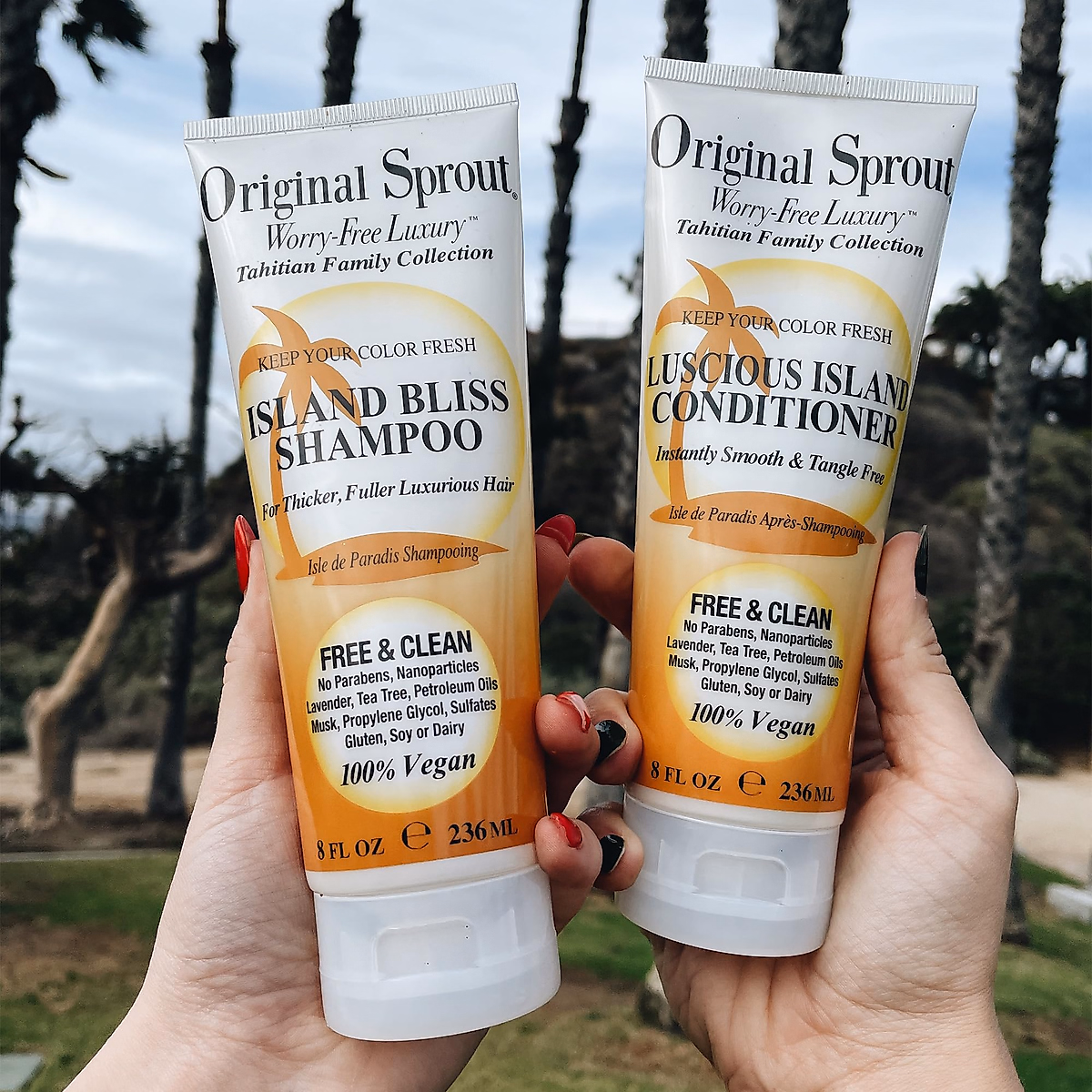 Original Sprout Tahitian Conditioner for Color-Treated Hair, Vegan, 8 oz. Bottle