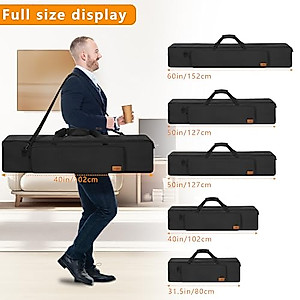 TORIBIO Tripod Carrying Case with Padded Water-resistant 40"x8.2"x8.2"/102x21x21cm Heavy-Duty Multi-Function Tripod Case Bag with Strap,Suit for Lights, Speakers, Cameras, Booms, Microphone Stands
