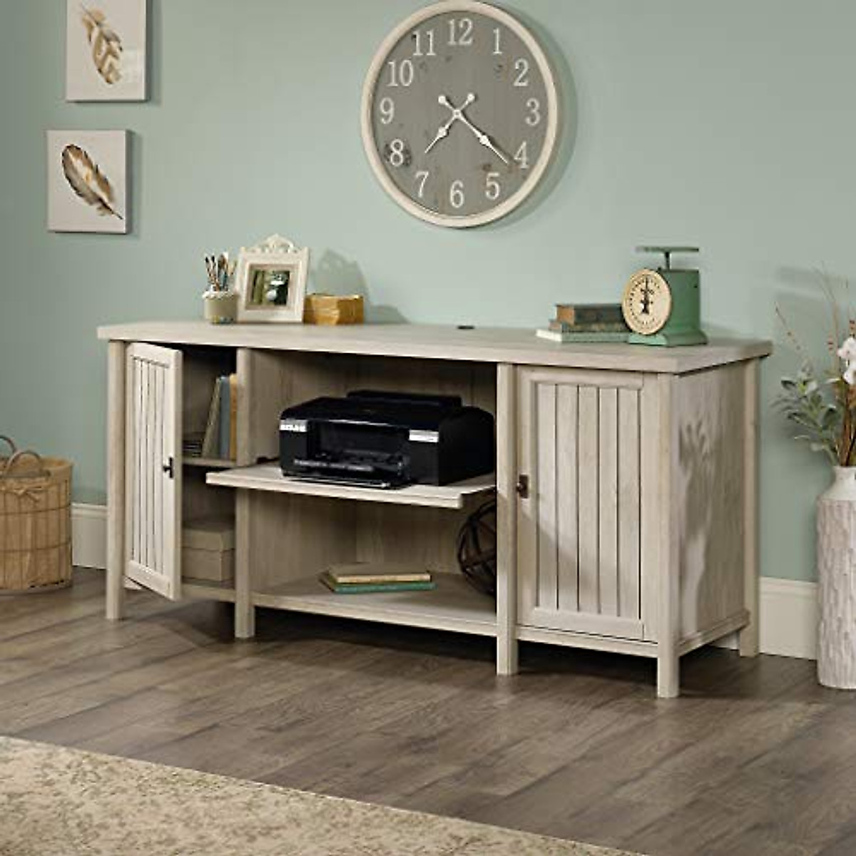 Sauder Costa Credenza, Chalked Chestnut finish