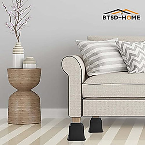 BTSD-home Bed Risers 3 4, 5 or 8 Inch Heavy Duty Stackable Furniture Risers for Sofa (8 inch, 8 Pack)