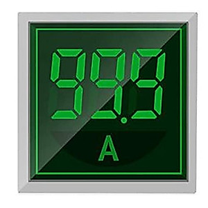 Szliyands Digital Display AC Current Indicator, 22mm Square Head LED Current Tester 0~100A Ammeter Monitor (Green)