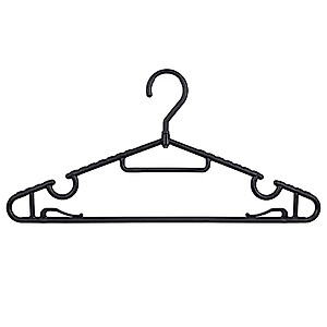 Plastic Hangers 20 Pieces for Clothes, Coats, Shirts, Closet Hangers Ideal for Everyday Standard Use, Hangers Black…