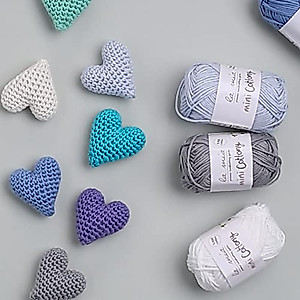 La mia Mini Cottony 20 Skein 100% Cotton Mini Yarn, Total 17.6 Oz Each 0.88 Oz (25g) / 65 Yrds (60m), Light, Dk (V1)