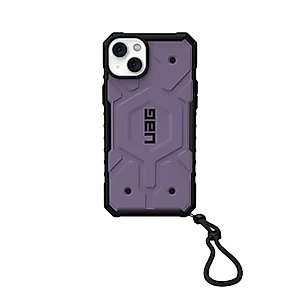 URBAN ARMOR GEAR UAG iPhone 14 Plus Case 6.7" Pathfinder Purple Lilac Compatible with MagSafe Rugged Heavy Duty Protective Cover & Paracord Lanyard Adjustable Wrist Strap Bundle Set