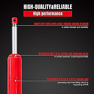 BIG RED T30806 Torin Hydraulic Long Ram Jack with Single Piston Pump and Clevis Base (Fits: Garage/Shop Cranes, Engine Hoists, and More): 8 Ton (16,000 lb) Capacity, Red