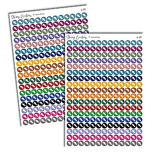 Small Shoe Icons Decorative Planning Stickers, 468 Stickers, 0.3" diameter, Multicolor, Health & Wellness Planner