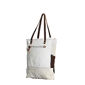 Myra Bag Genuine Leather with Black & White Cowhide Shoulder Bag S-0708