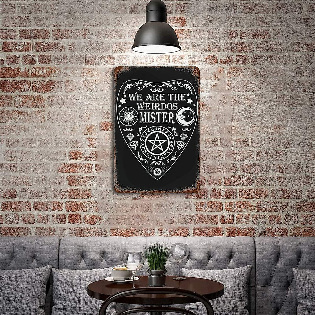 JPKIROZR 11.8*7.9in retro Halloween We Are The Weirdos sir Witchy Gothic Home Decor tin sign metal poster wall plaque decoration bar cafe garage cave club garden Funny art white-style-7-1-1