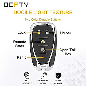 OCPTY 1 PCS Uncut Keyless Entry Remote Control Key Fob Transmitter Replacement for 17 18 19 for Chevrolet Sonic Cruze FCC ID:HYQ4AA IC:1551A-4AA P/N:13508768 5 Buttons