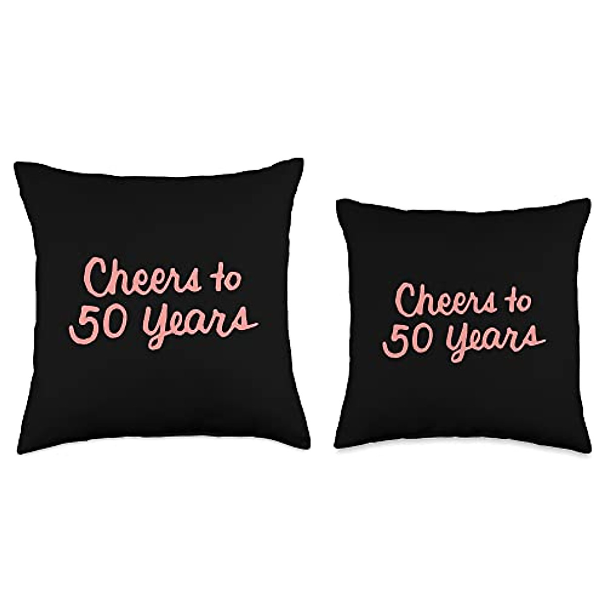 Happy 50th Wedding Golden Anniversary Gifts Store Cheers to 50 Years-50th Wedding Anniversary Throw Pillow, 18x18, Multicolor