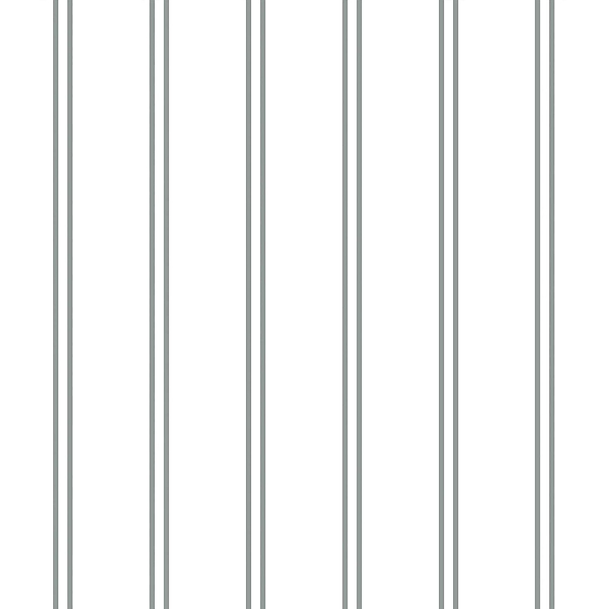 Wake In Cloud - Striped Comforter Set, Ticking Stripe Vertical Pinstripe Neutral Farmhouse Pattern Printed, Soft Lightweight Bedding, 3 Pieces, Gray White, Queen Size