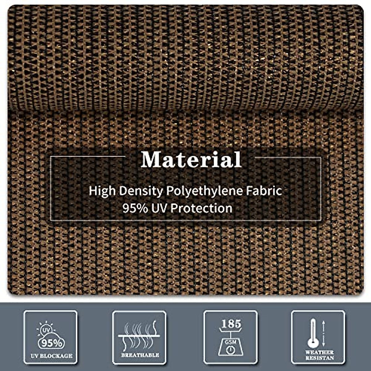 CICADA SPEECH Outdoor Roller Shade Roll Up Shade Cloth Patio Blinds for Deck Porch Balcony Backyard (8' W X 6' L), Coffee…