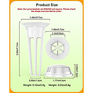12 PCS Grow Baskets and 12PCS Grow Domes Compatible with AeroGarden, Hydroponics Garden Accessories Set for Indoor Growing System (No Seeds)