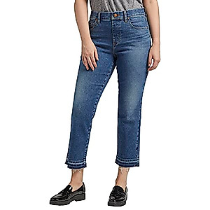 JAG Jeans Women's Petite Valentina High Rise Straight Crop Jeans, Blue Luster, 12 Petite