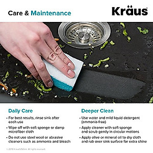 Kraus Quarza Kitchen Sink | 33-Inch 60/40 Bowls | Black Granite | KGD-442 model