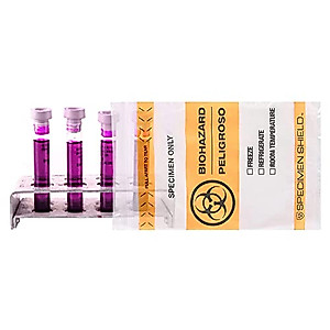 APQ Biohazard Specimen Bags 6 x 9, Orange and Black 3-Wall Biohazard Bags 100 Pack, Clear 2 Mil Bio Hazard Bags, Waterproof Plastic Zipper Bags with “Pull Apart to Tear” Line and Document Pouch