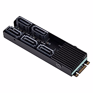 SilverStone Technology ECS07 5-Port SATA Gen3 6Gbps Non-RAID M.2 PCIe Storage Expansion Card, SST-ECS07