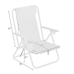 DUPOINT Portable Backpack Beach Chair Patio Folding Lightweight Camping Chairs Outdoor Garden Park Pool Side Lounge Chair with Cup Holder