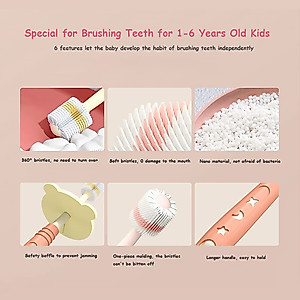 soobei Baby 360°Toothbrush Kids Toothbrush -Nanometre Materials Soft Toothbrush,Suitable for Babies and Toddlers Ages 1-6 Years (（3 Pack) Pink+Blue+Green