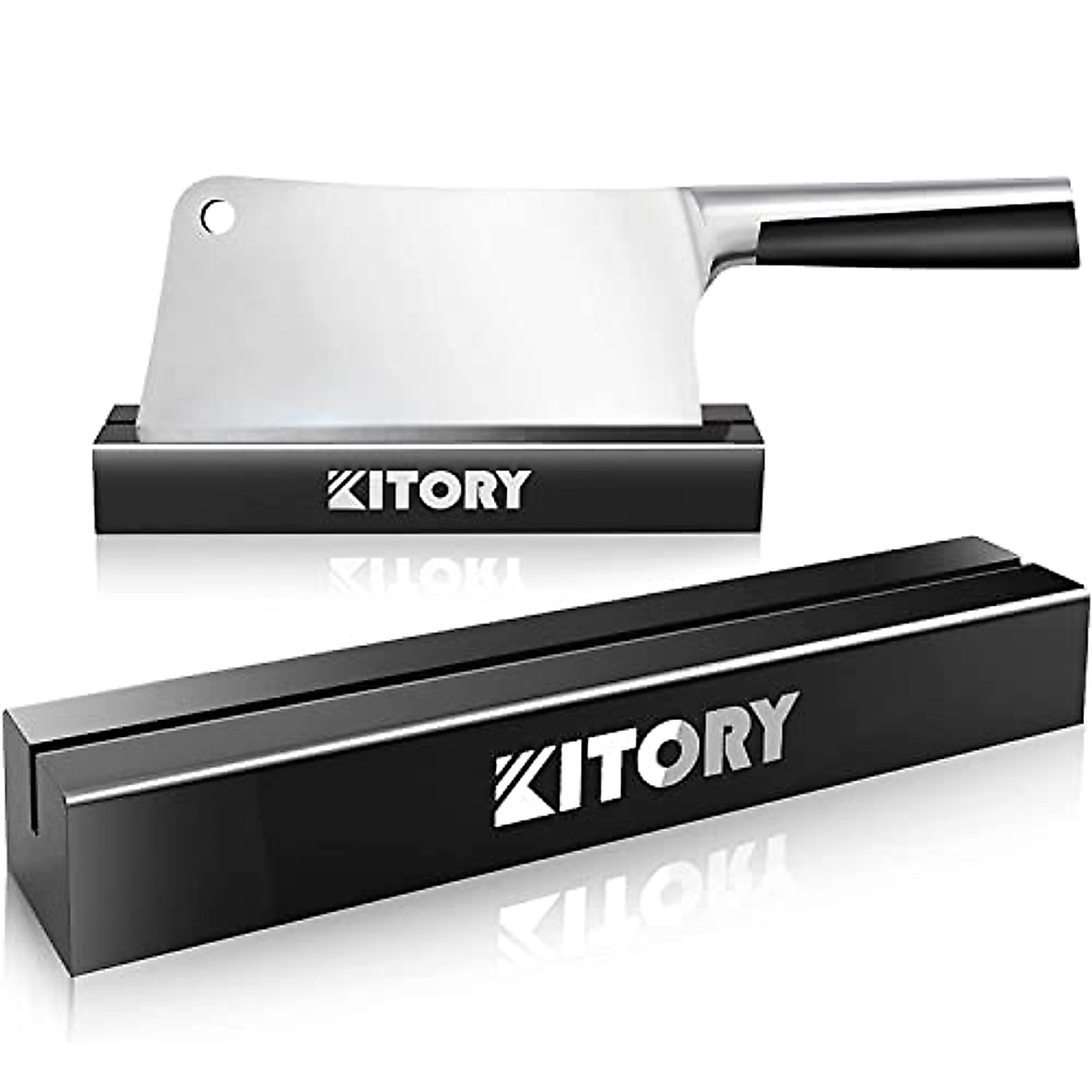 Square Cleaver Knife Block, Knife Stand/Holder especialy for Square Cleaver Knife Display or Exhibition - Elegant Black Acrylic, From Kitory