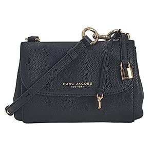 Marc Jacobs H104L01PF22 Black With Gold Hardware Women's Leather Shoulder Bag
